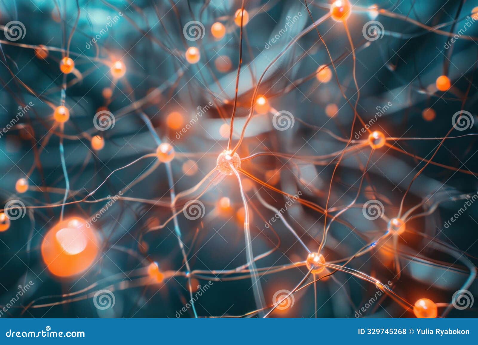 Network of Neurons Sending Signals with Electrical Impulses Stock ...