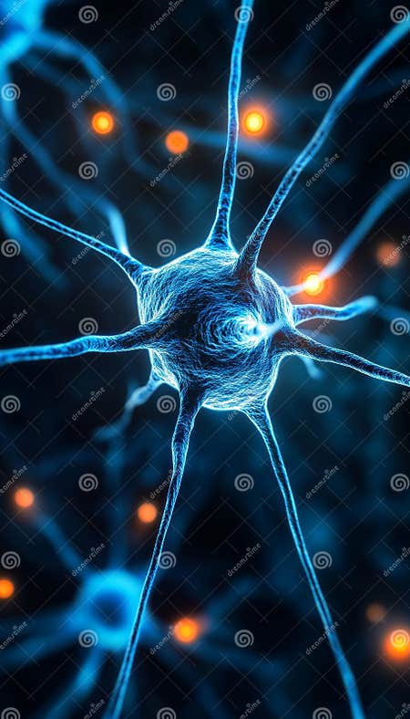 Network of Neurons, Synaptic Activity, Neuron Connections in a Human ...