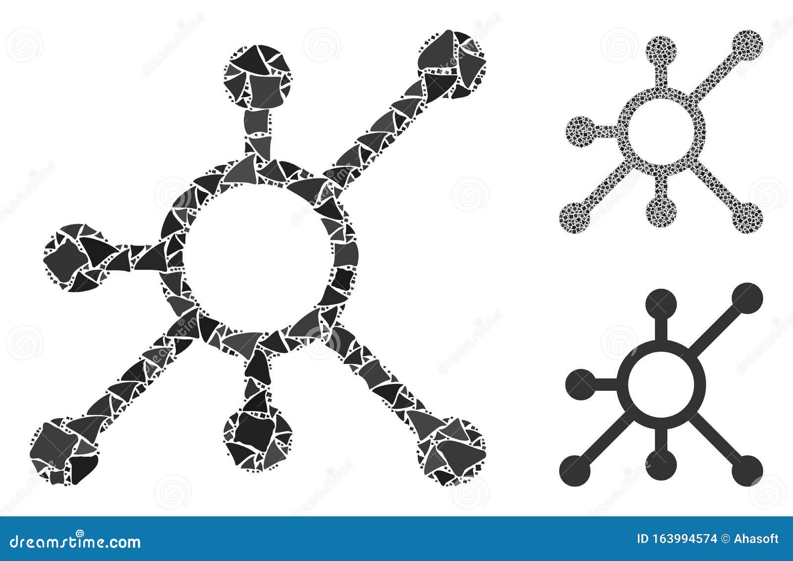 Network Node Mosaic Icon of Irregular Parts Stock Vector - Illustration ...