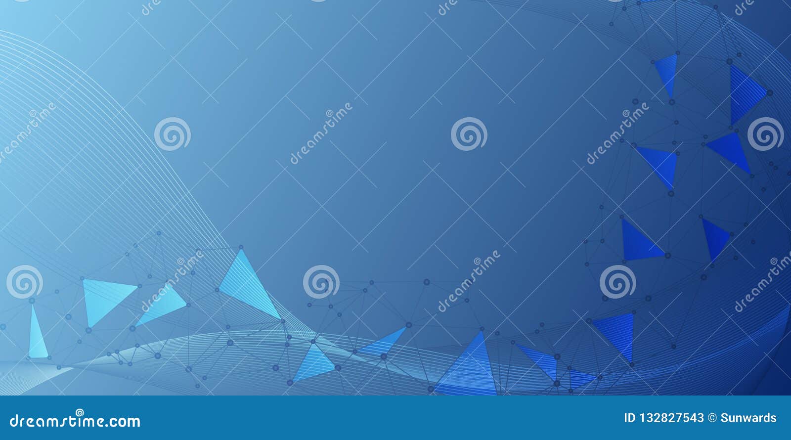 Network Nodes Big Data Visualization Background. Stock Vector ...