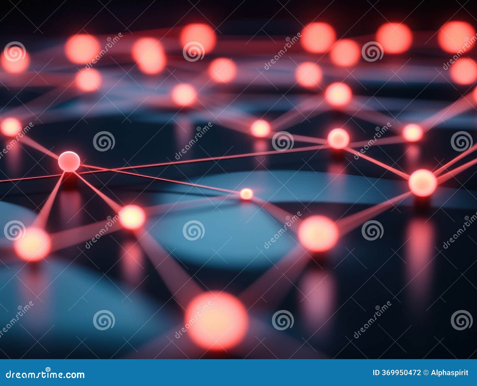 Network Nodes Connecting Creating Complex Structure In Digital Space