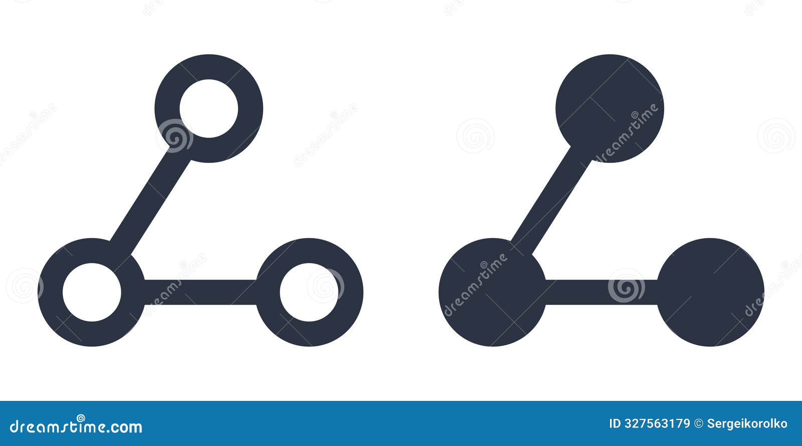 Network Nodes or Share Simple Icons Set Designed in Filled and Stroke ...