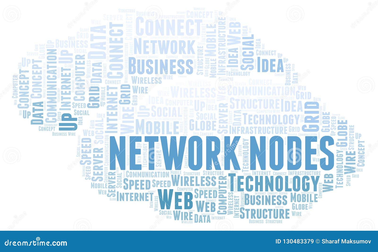Network Nodes word cloud. stock illustration. Illustration of network ...