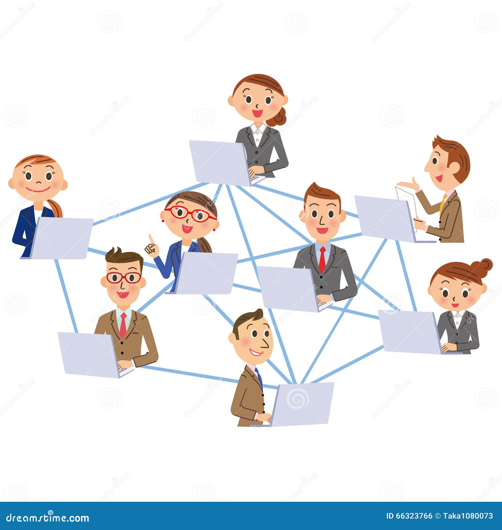 Network and office worker stock vector. Illustration of personal - 66323766