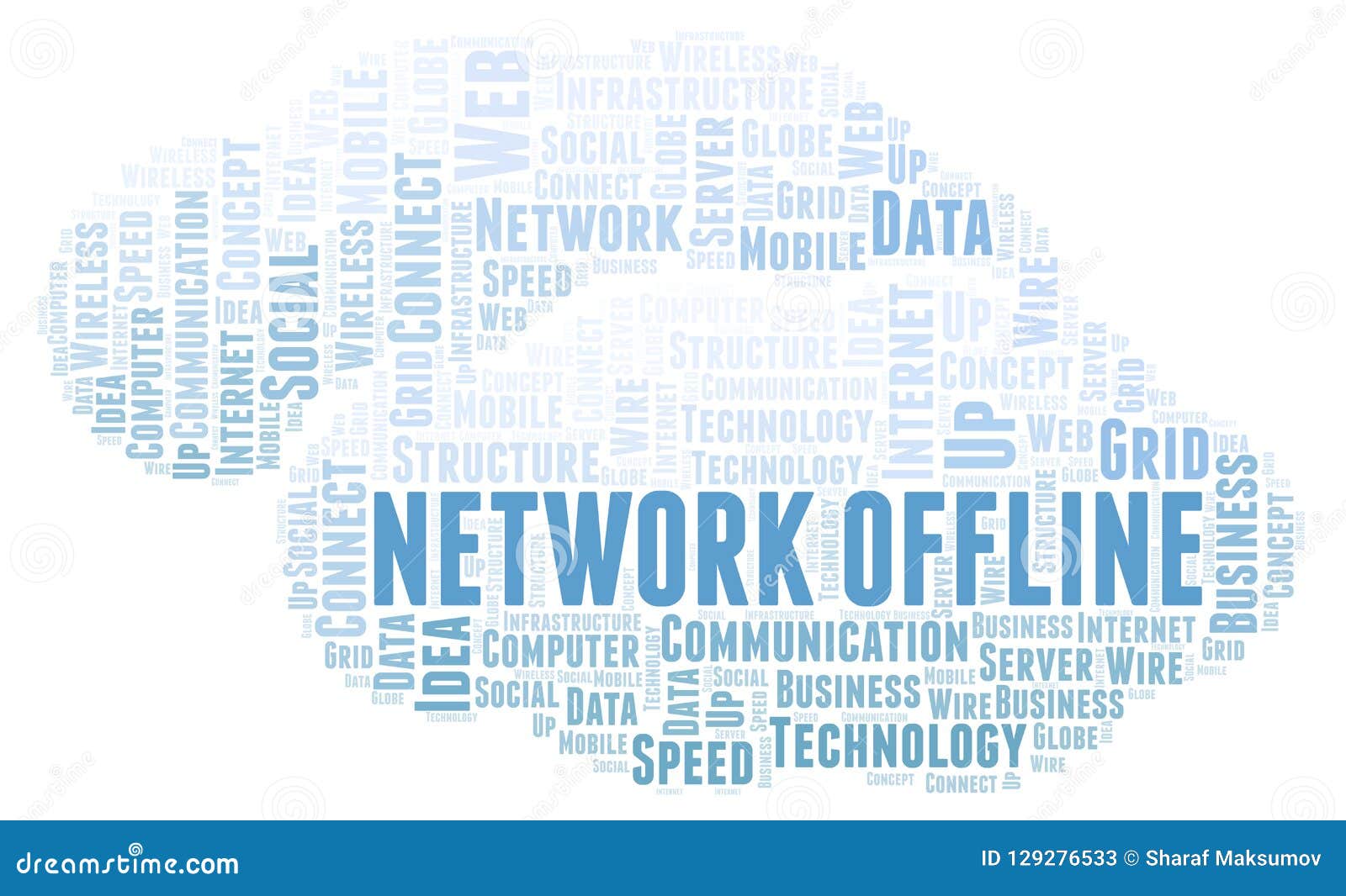 Network Offline Word Cloud. Stock Illustration - Illustration of ...