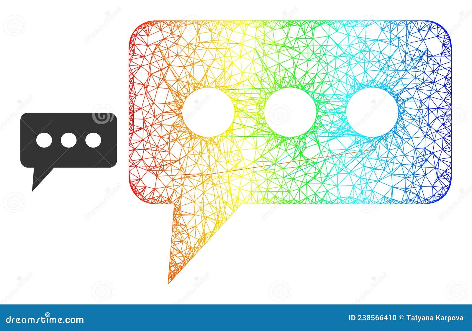 Network Opinion Cloud Mesh Icon with Rainbow Gradient Stock Vector ...