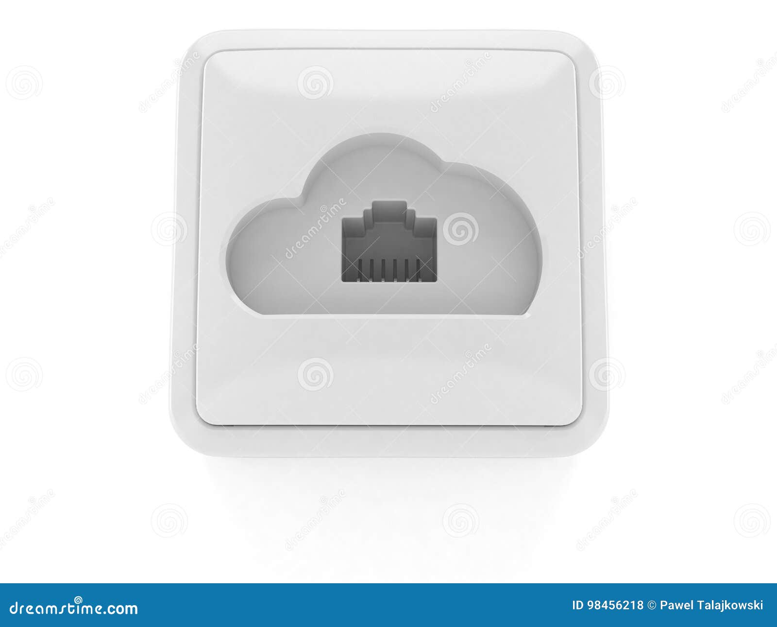 Network Outlet in Cloud Shape Stock Illustration - Illustration of data ...