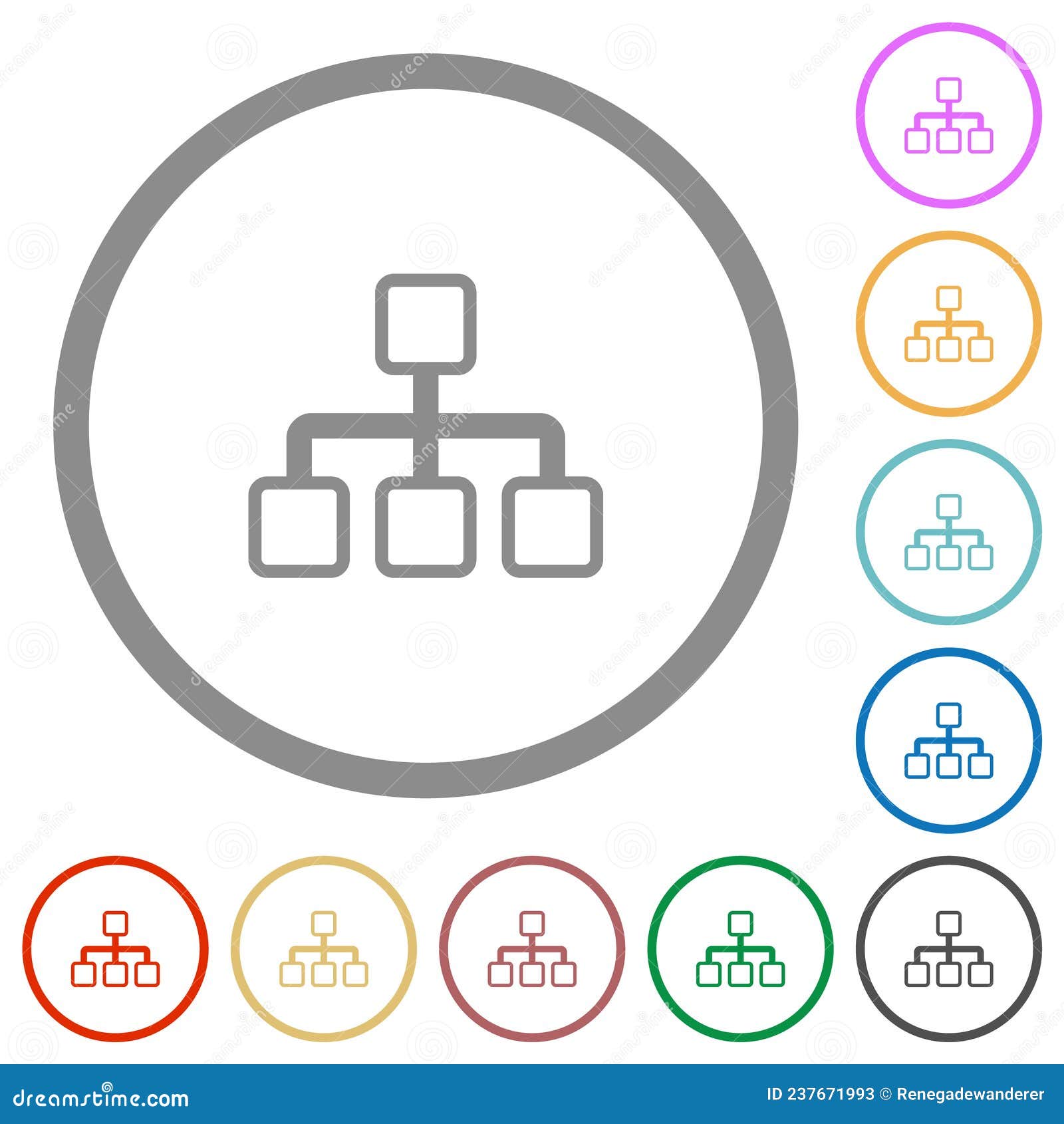 Network Outline Flat Icons with Outlines Stock Vector - Illustration of ...