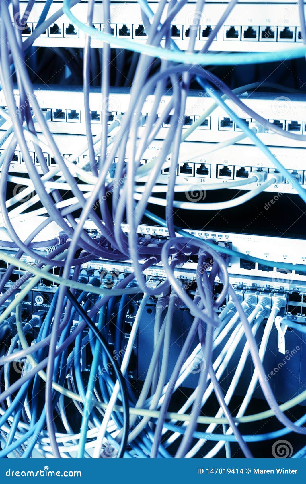 Network Panel, Computer Server In Rack Server, Vertical Image Stock ...