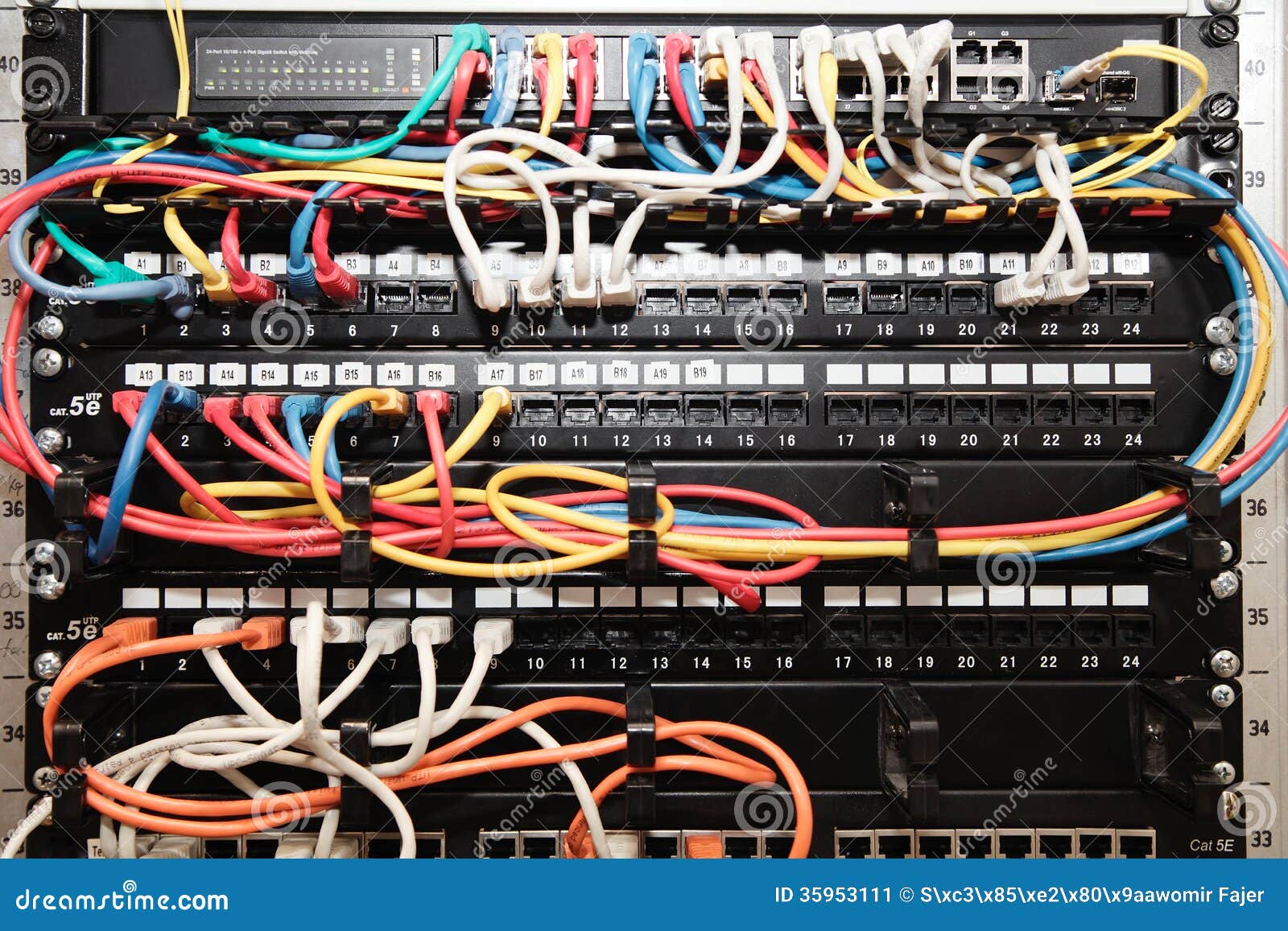 Network Panel, Switch and Cable Stock Image - Image of internet ...