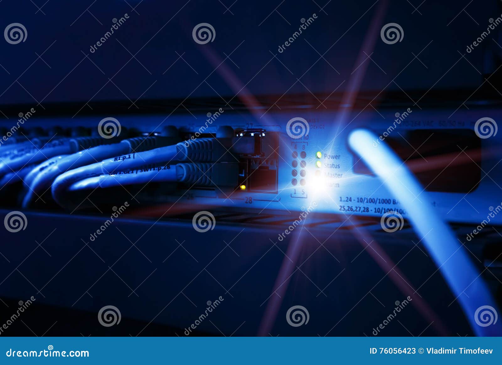 Network Panel, Switch and Cable in Data Center Stock Image - Image of ...