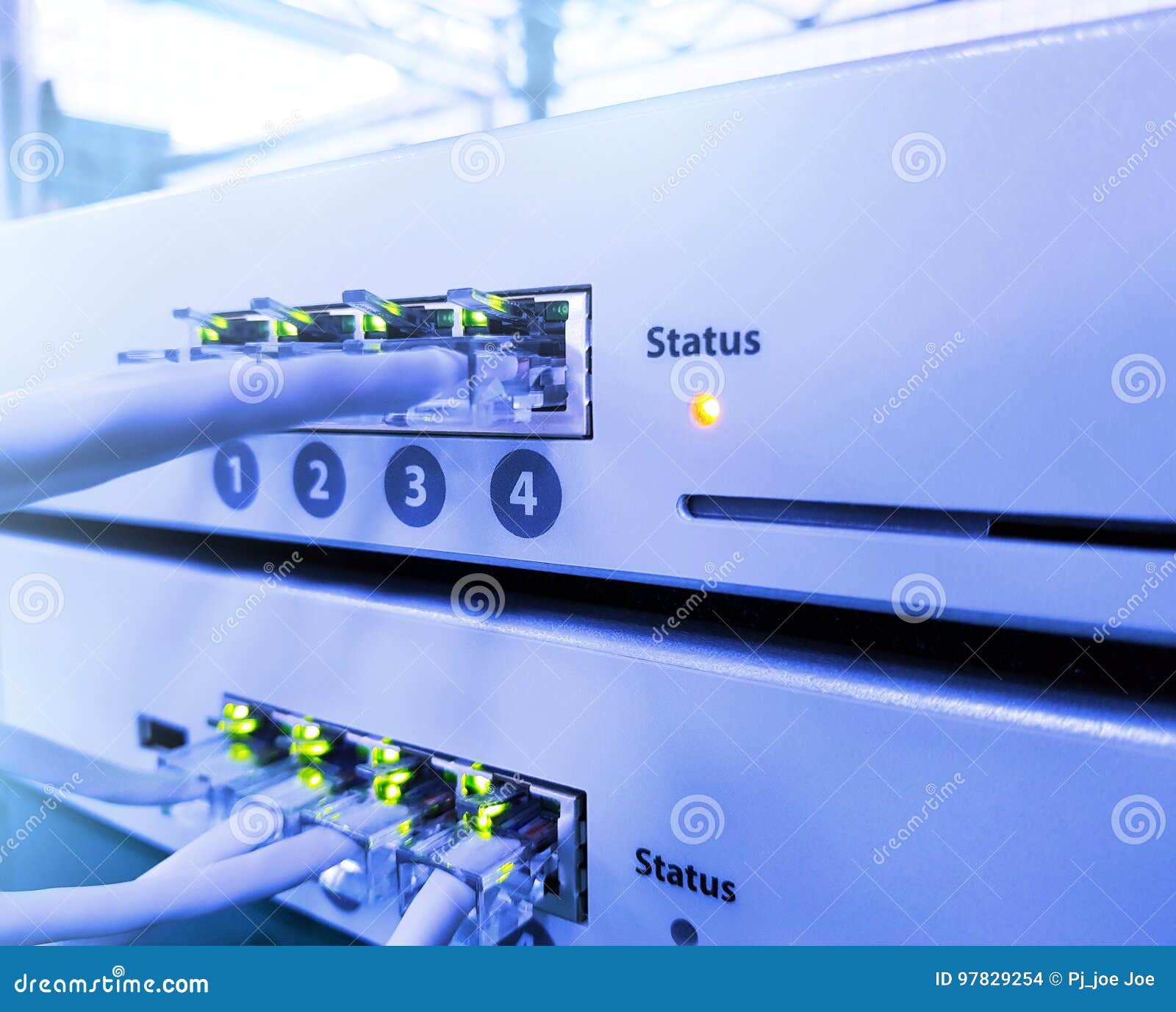 Network panel, switch. stock photo. Image of plug, ethernet - 97829254