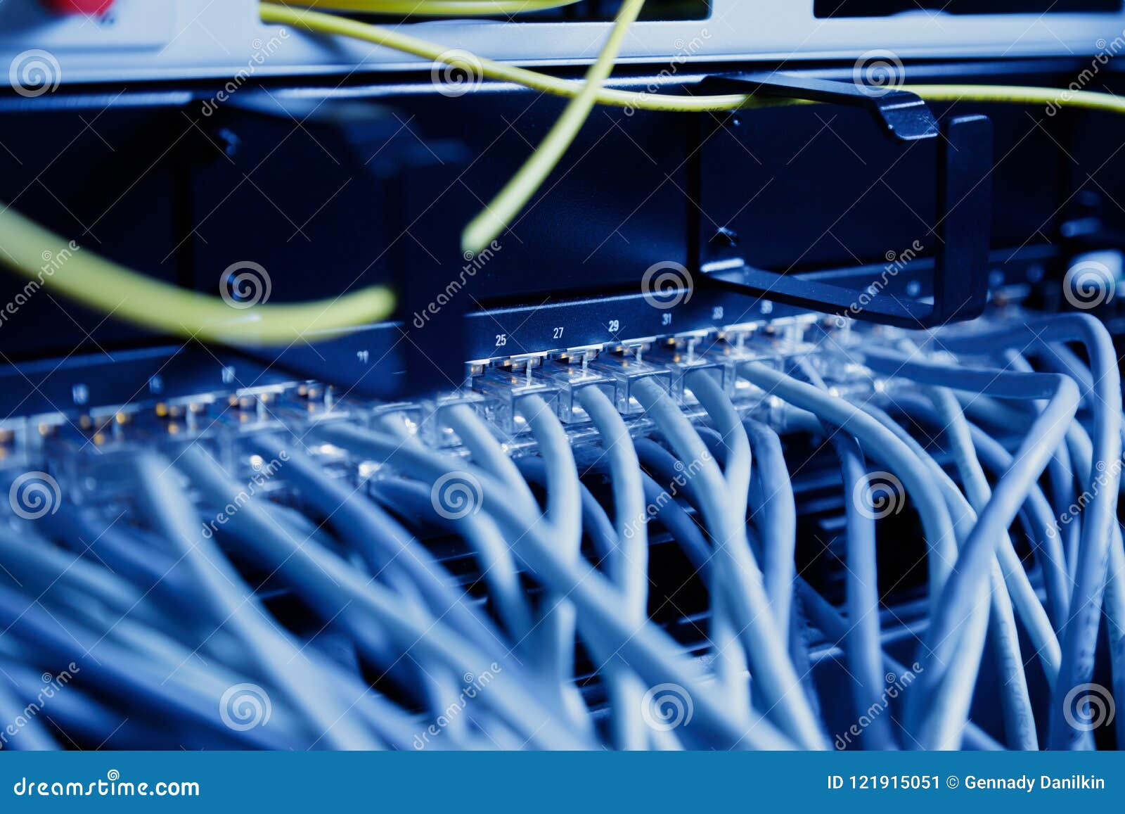 Network Panel, Switch and Cable in Data Center Stock Image - Image of ...