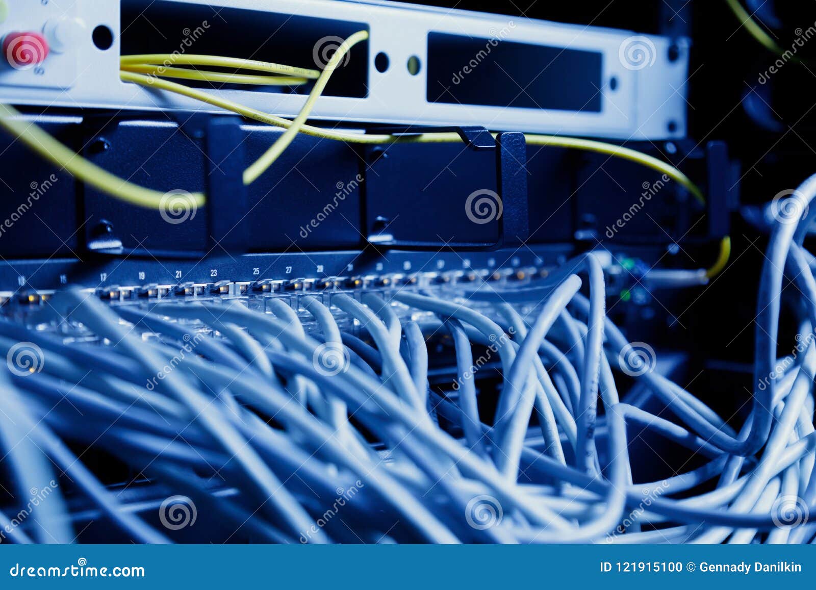 Network Panel, Switch and Cable in Data Center Stock Photo - Image of ...