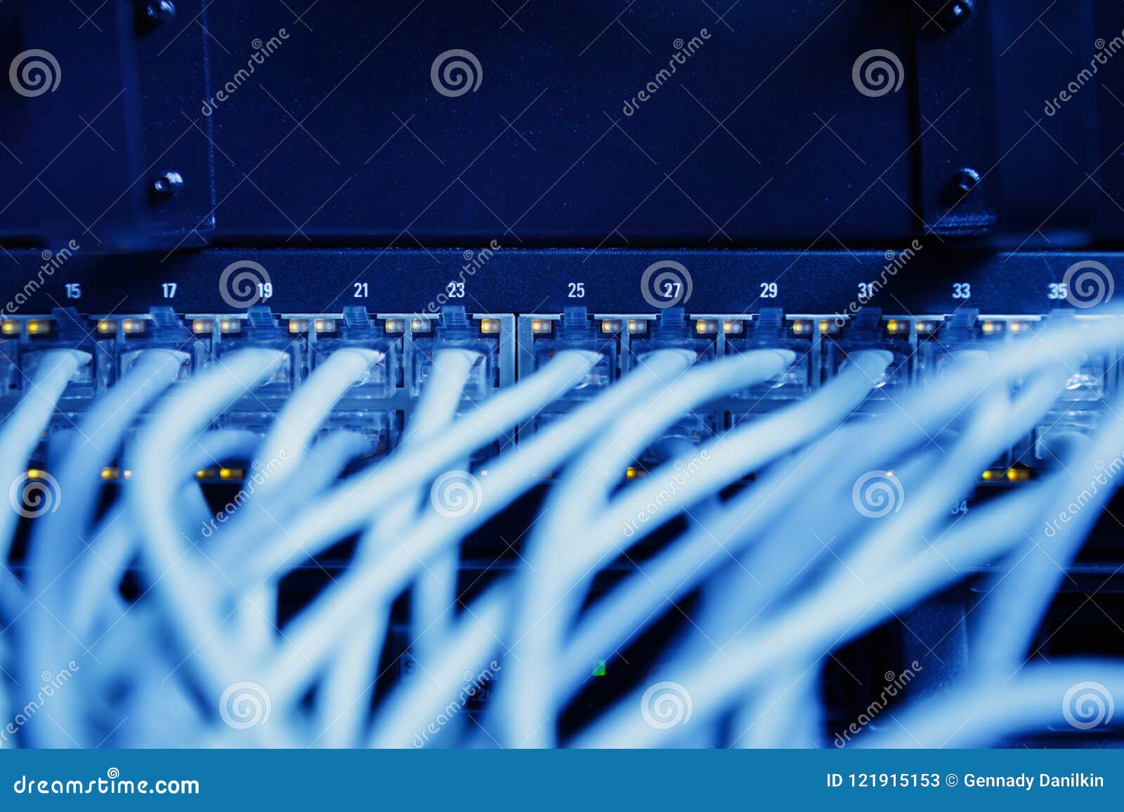 Network Panel, Switch and Cable in Data Center Stock Image - Image of ...