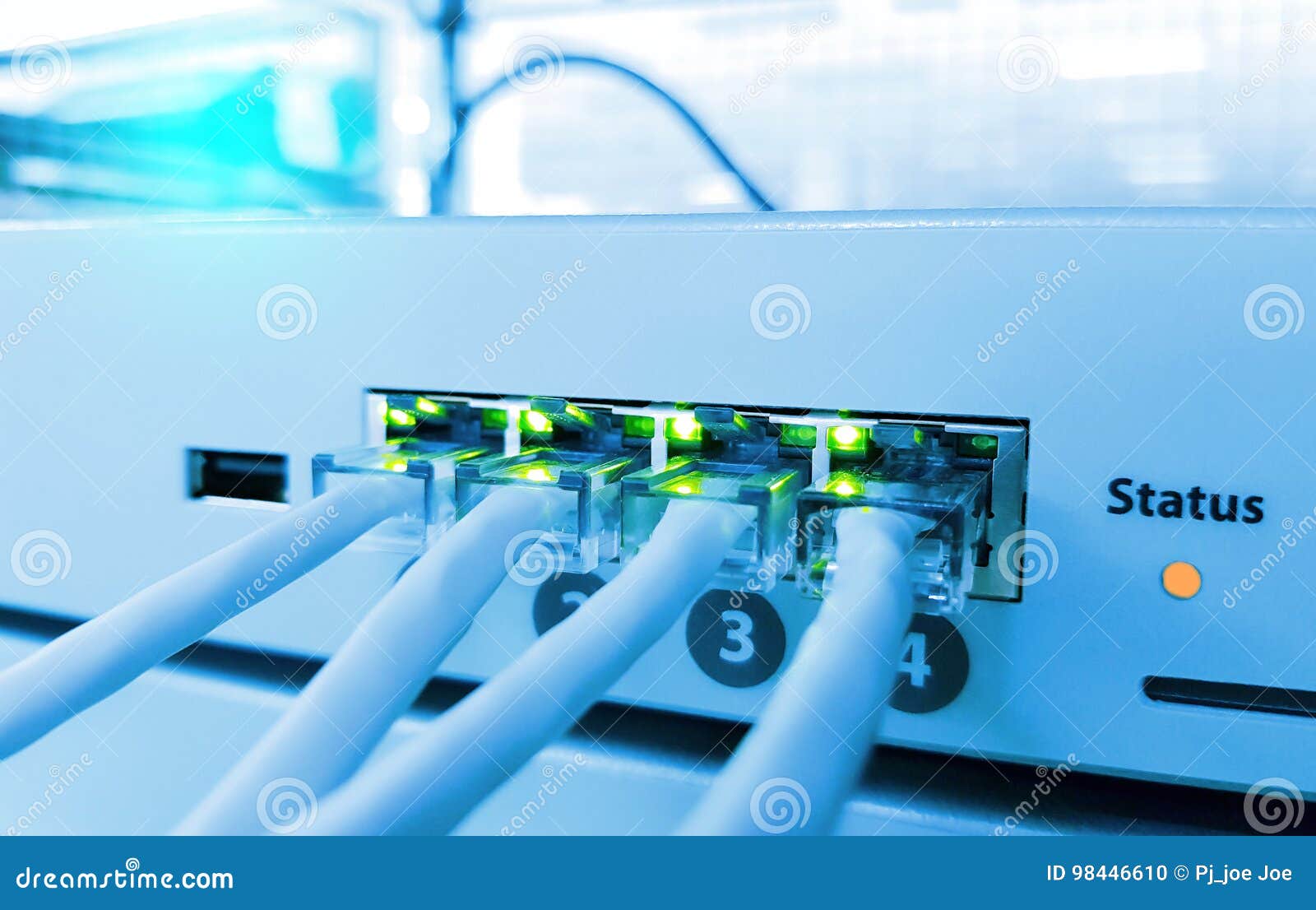 Network Panel, Switch and Cable in Data Center Stock Photo - Image of ...