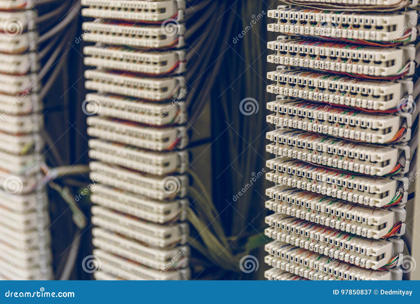 Network Panel, Switch for Cable in Datacenter Stock Image - Image of ...