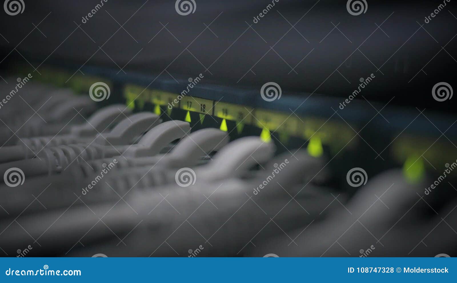 Network Panel Switch with Green Led Flashing Stock Footage - Video of ...