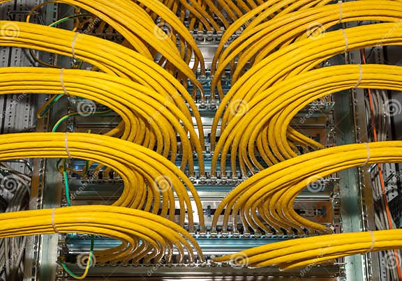 Network Patch Panel in a Data Center Stock Photo - Image of cluster ...
