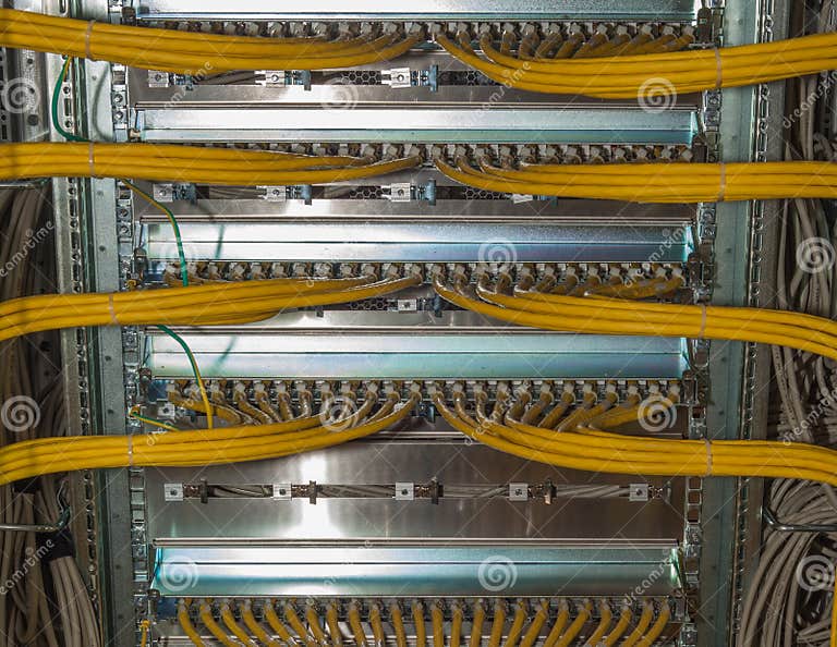 It Network Patch Panel in a Data Center Stock Photo - Image of copper ...