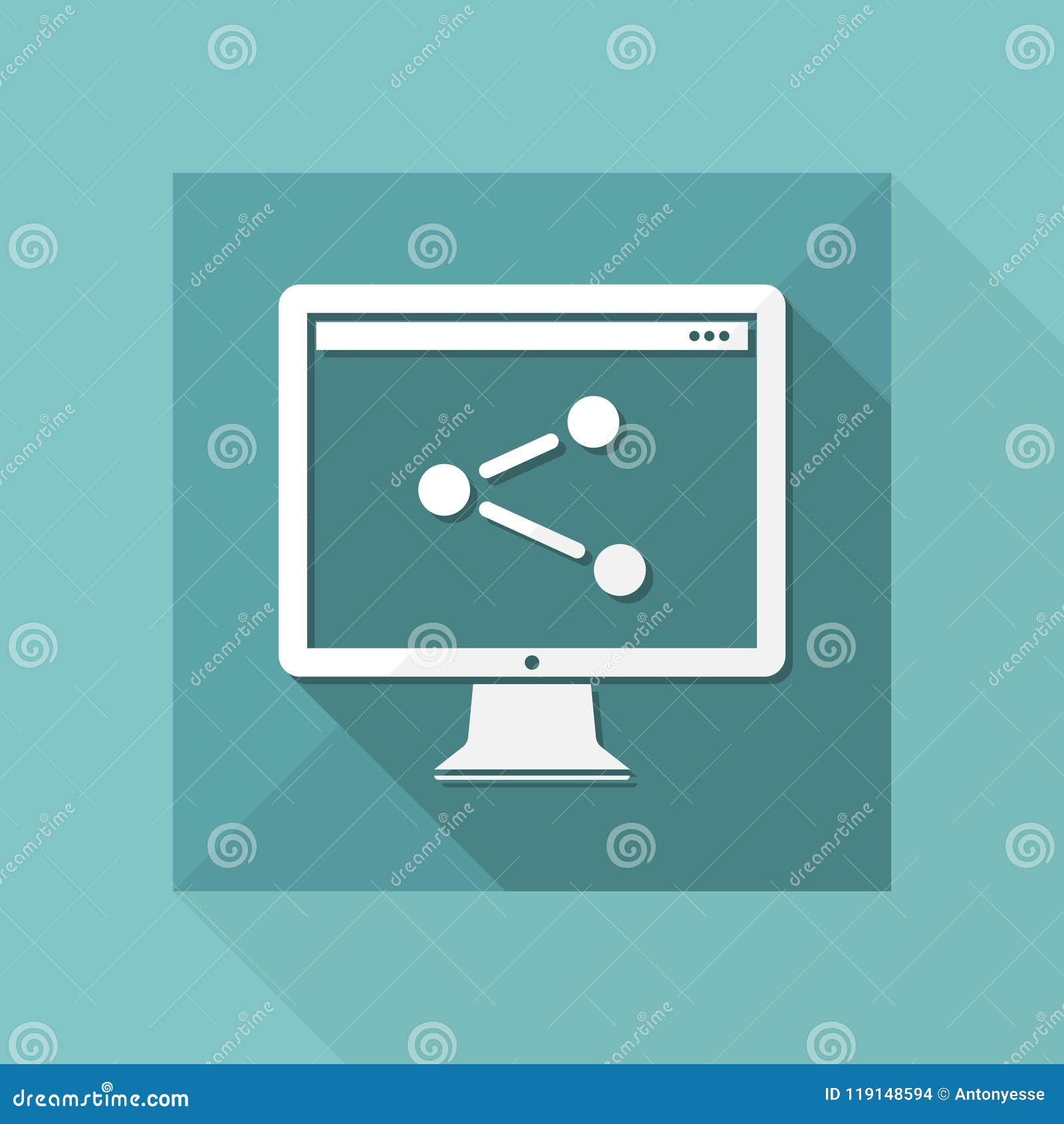 Network Pc - Flat Minimal Icon Stock Vector - Illustration of ...