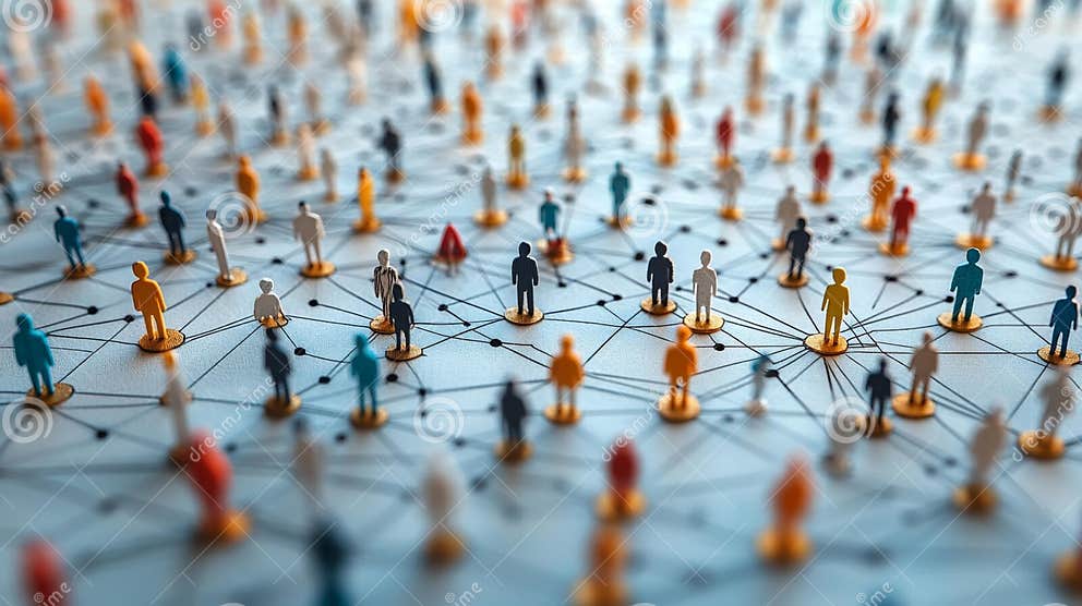 Network of People Connected by Technology - Generative AI Stock ...