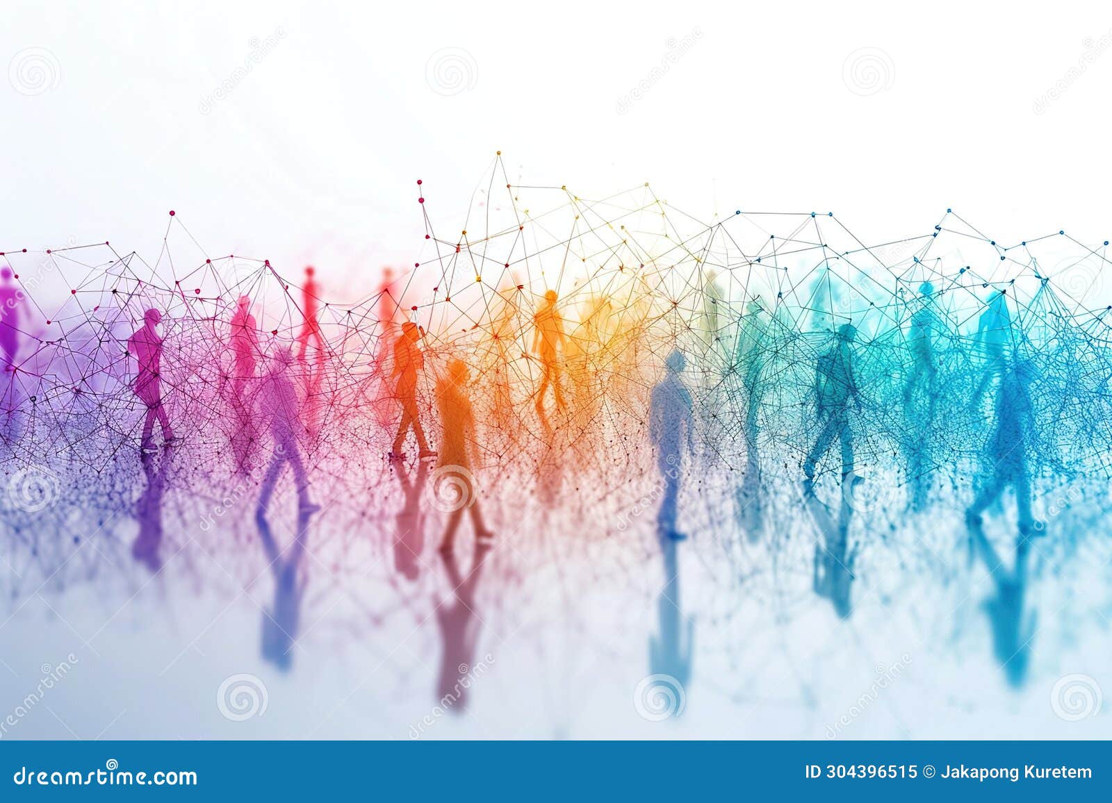 A Network of People, Connected Via a Small Neural Network Stock Image ...