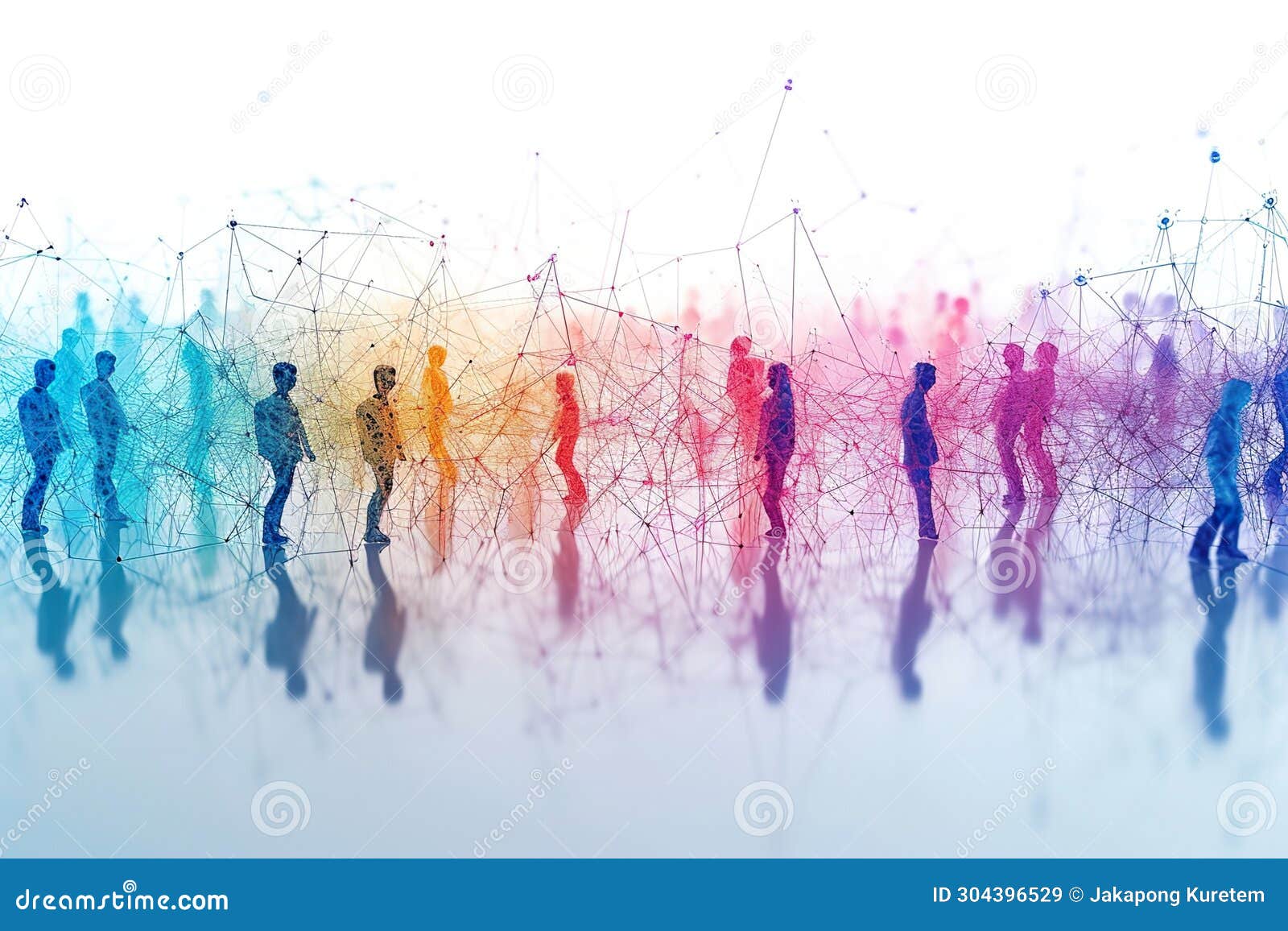 A Network of People, Connected Via a Small Neural Network Stock Image ...