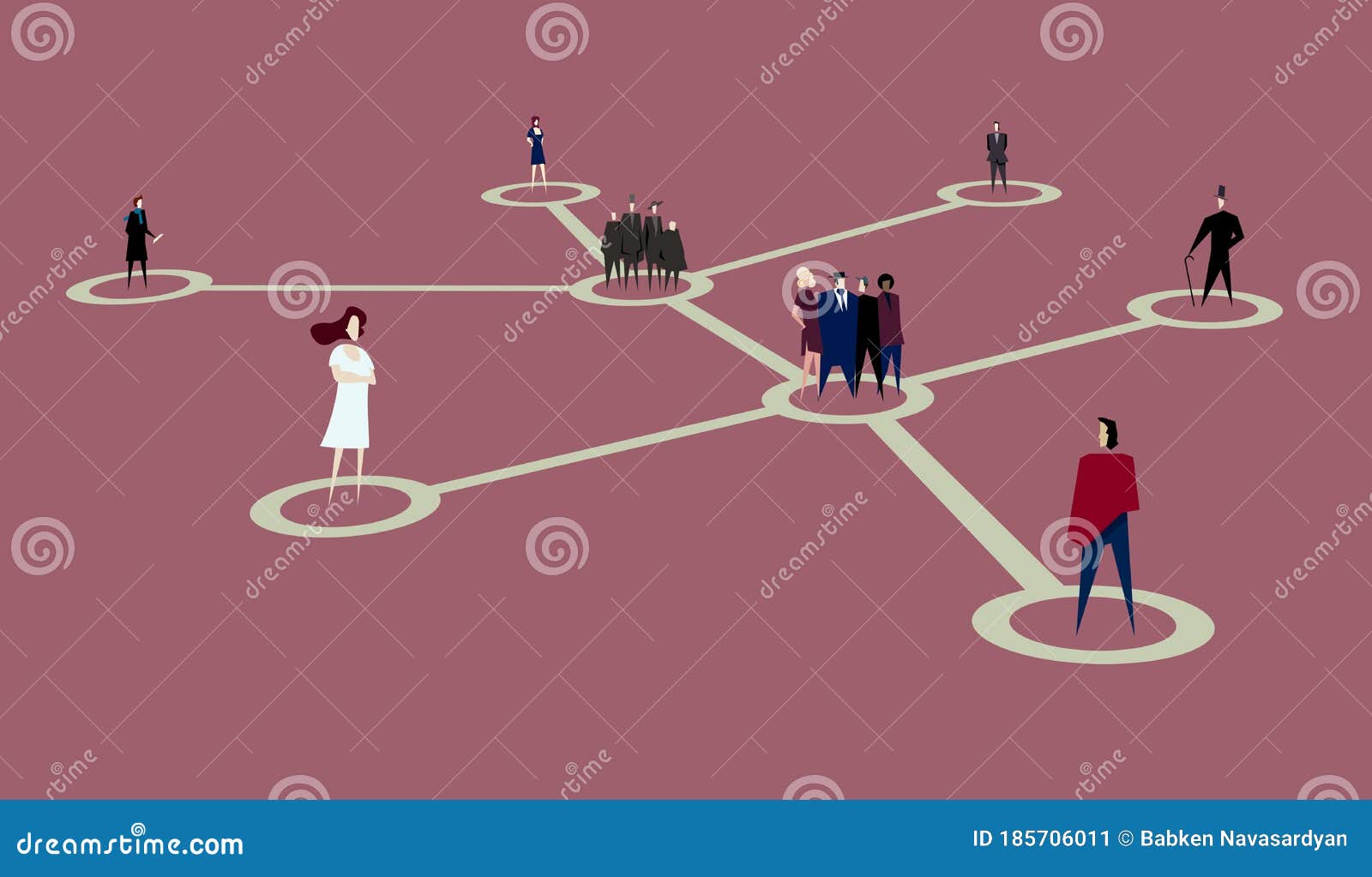 Network of People, Partnership and Communication Concept Stock Vector ...