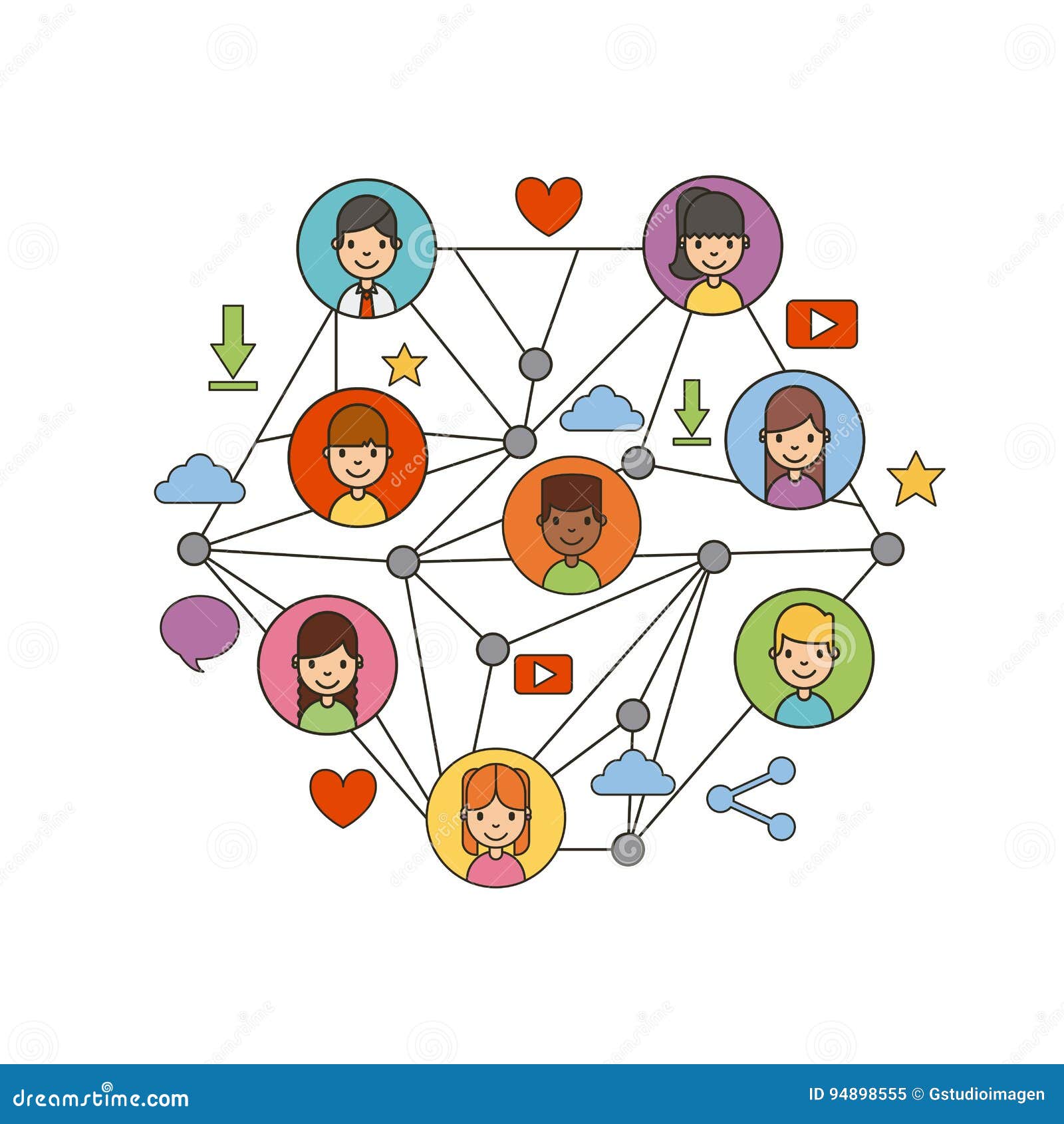 Network people scenary stock vector. Illustration of background - 94898555