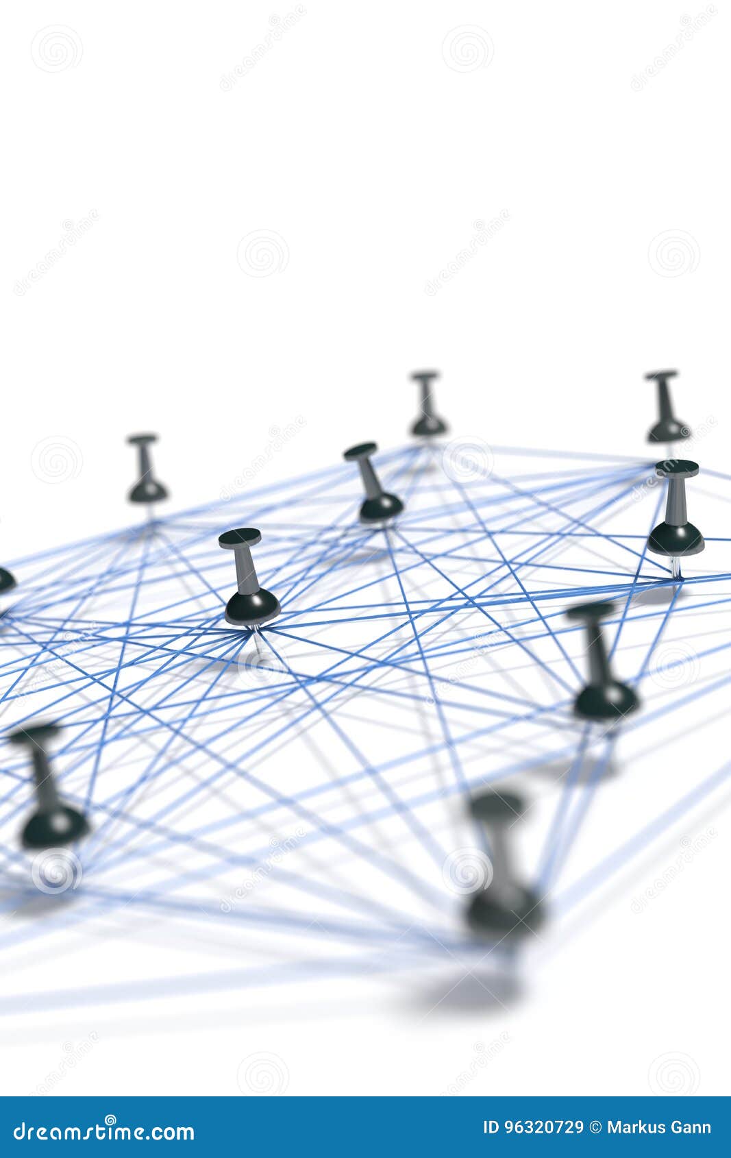 Network with pins stock illustration. Illustration of blue - 96320729