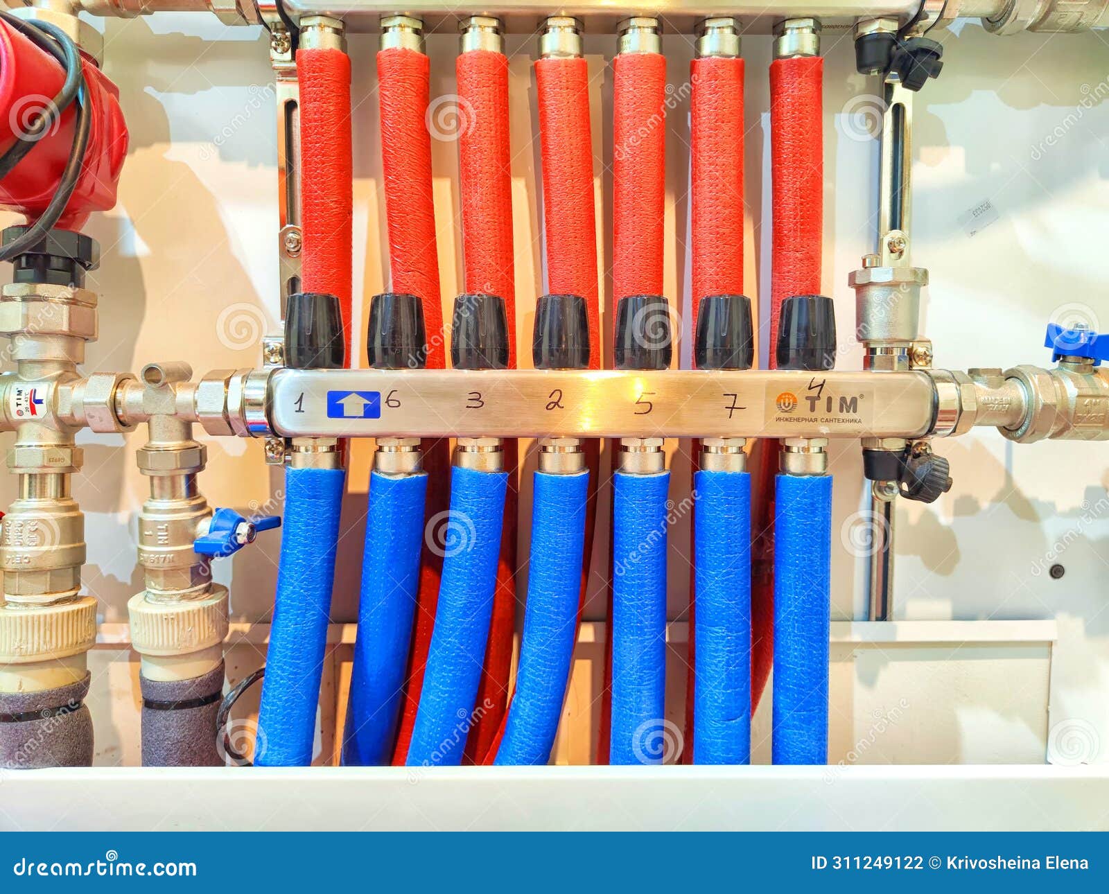 Network of Pipes Attached To Wall. Multiple Interconnected Pipes ...