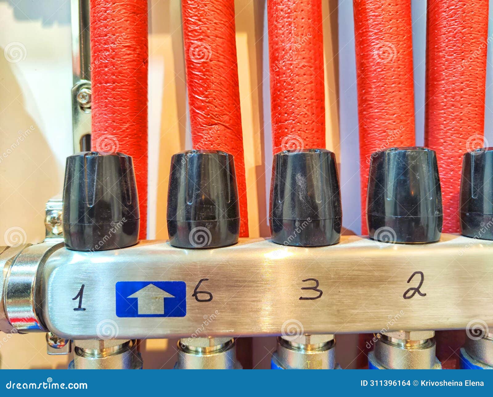 Network of Pipes Attached To Wall. Multiple Interconnected Pipes ...