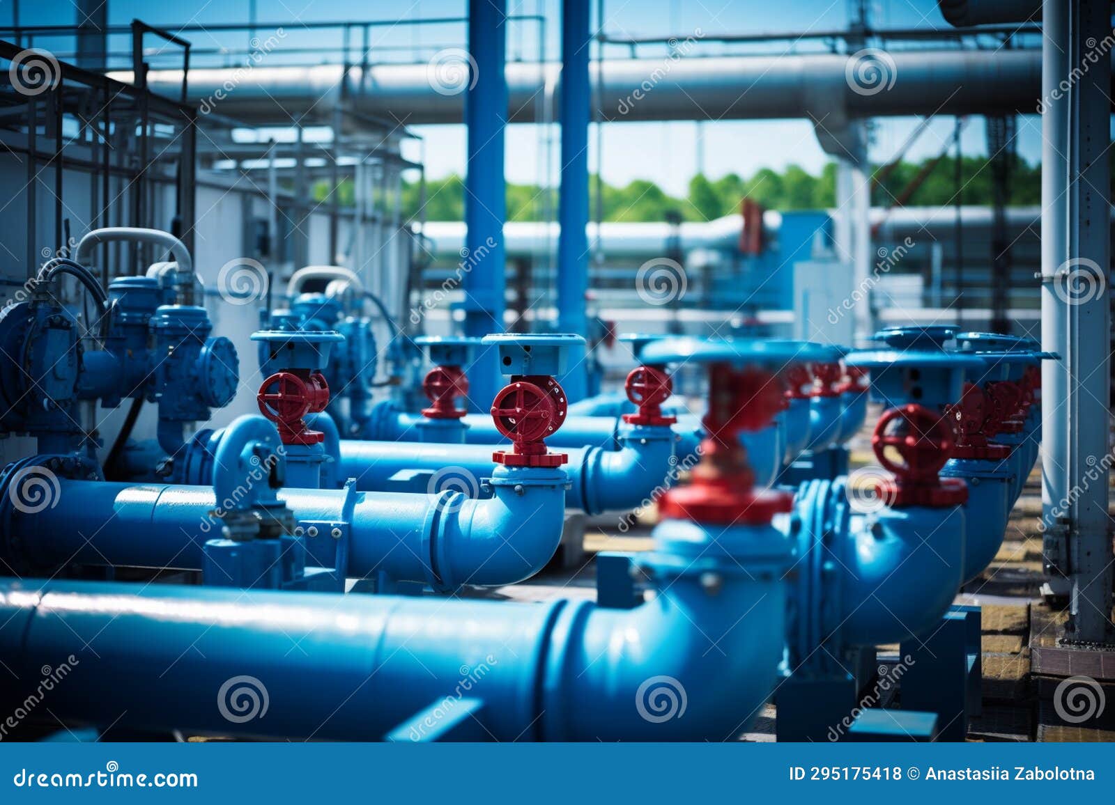 Network of Pipes and Valves Controlling Water Flow Stock Illustration ...