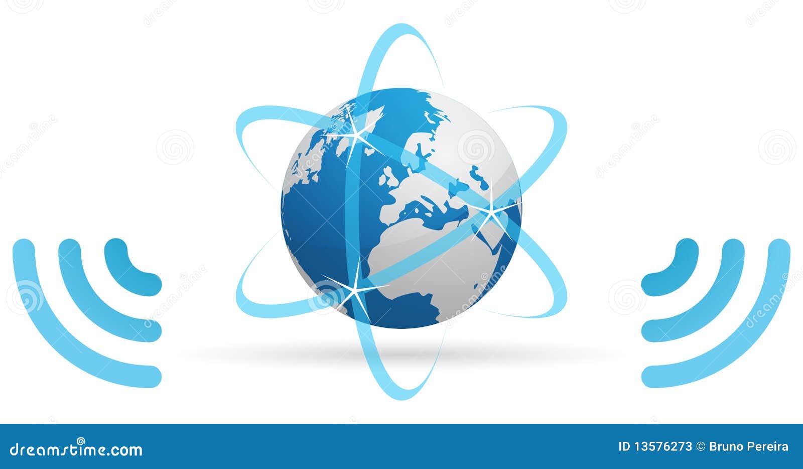 Network planet blue waves stock vector. Illustration of beautiful ...