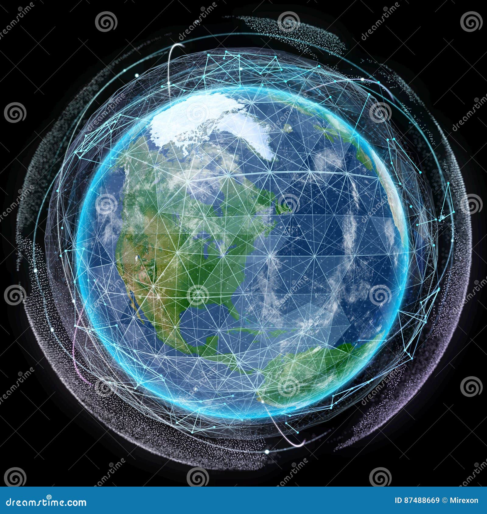 Network Planet Earth in Space Stock Illustration - Illustration of ...
