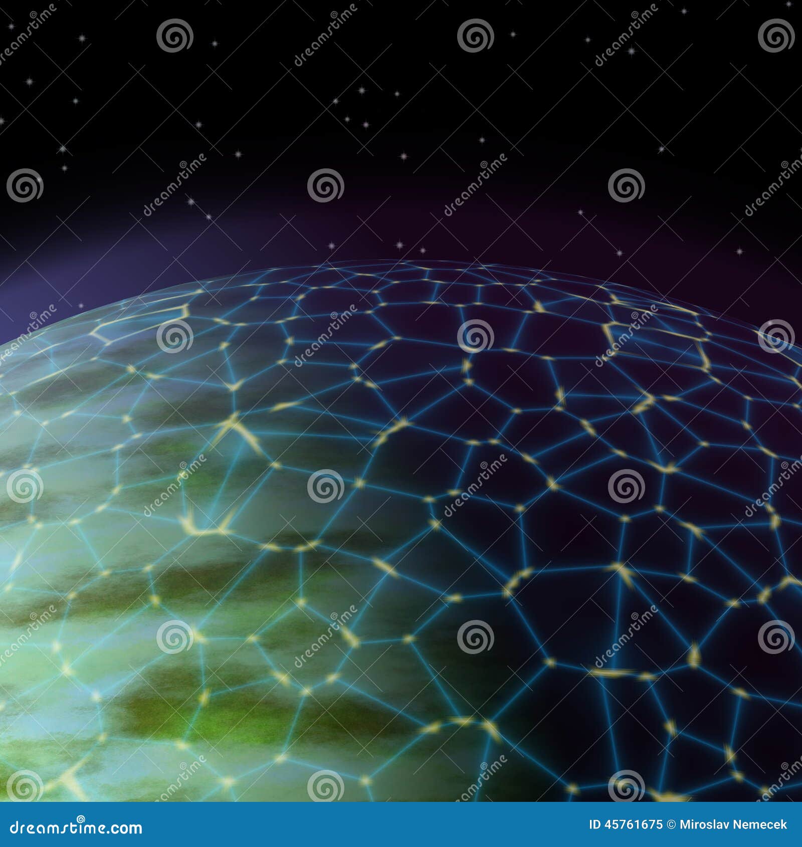 Network on Planet Generated Texture Background Stock Illustration ...
