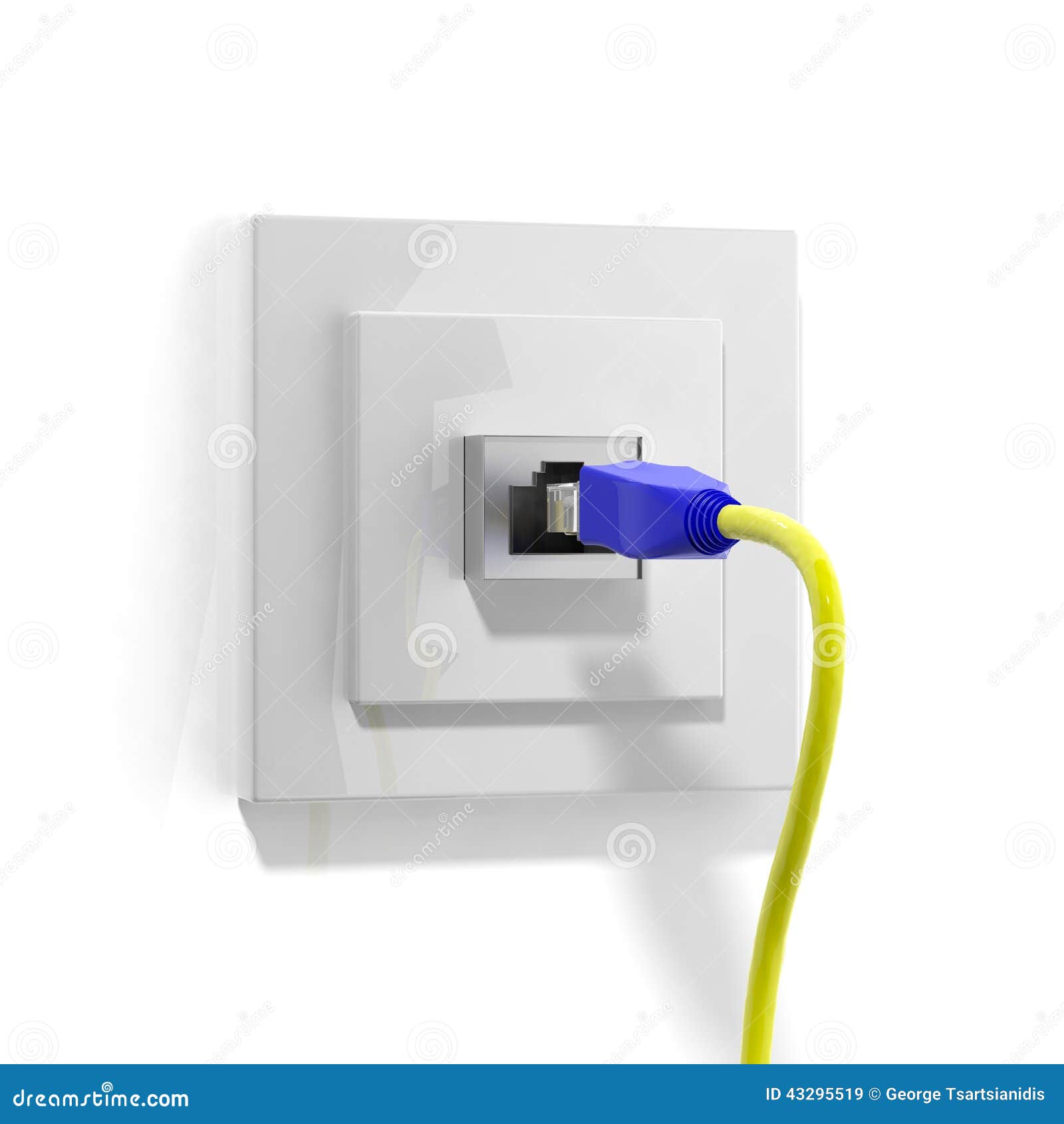 Network plug with cable stock illustration. Illustration of optics ...