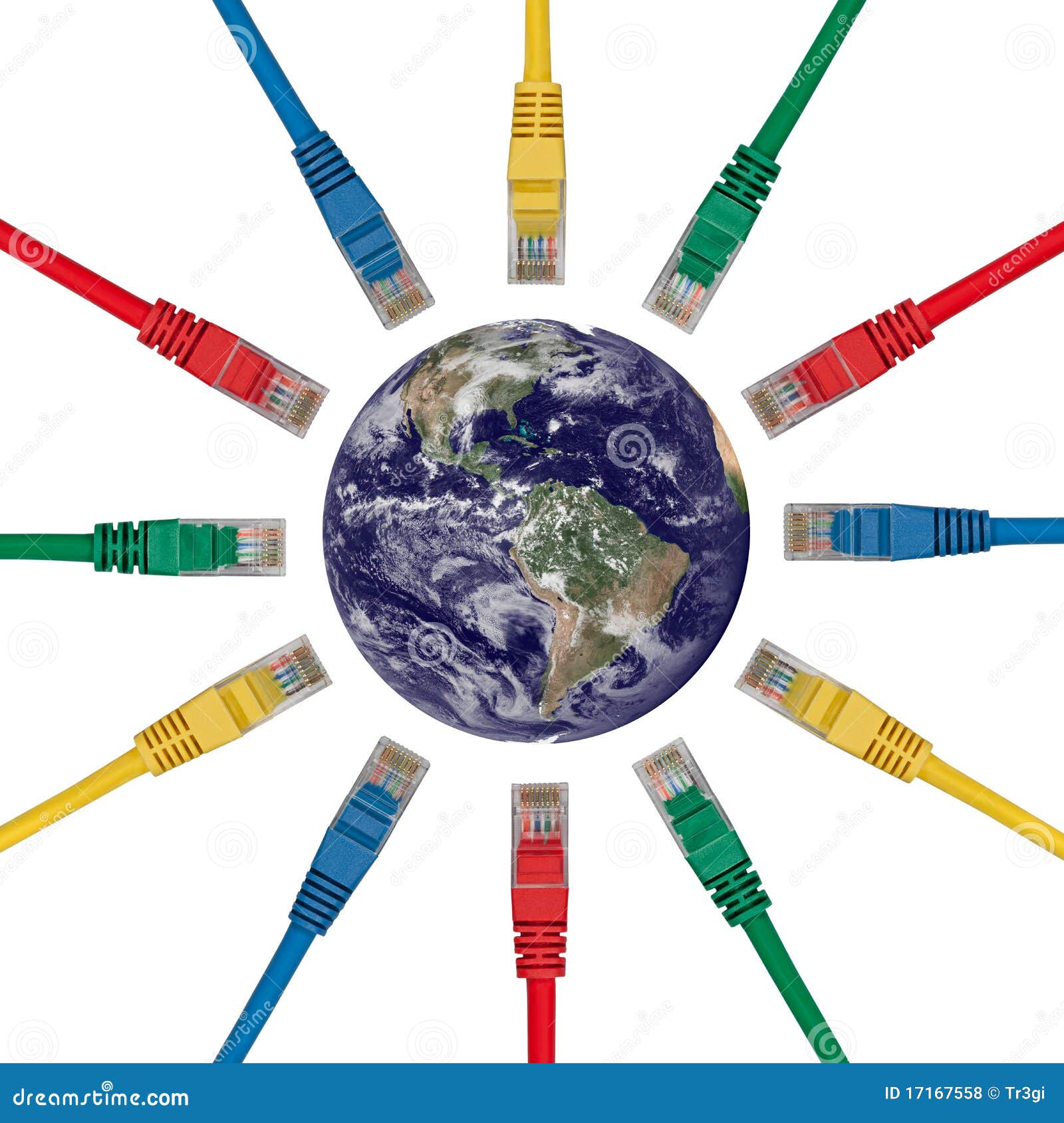 Network Plugs Pointing To an Earth S Globe Stock Photo - Image of ...