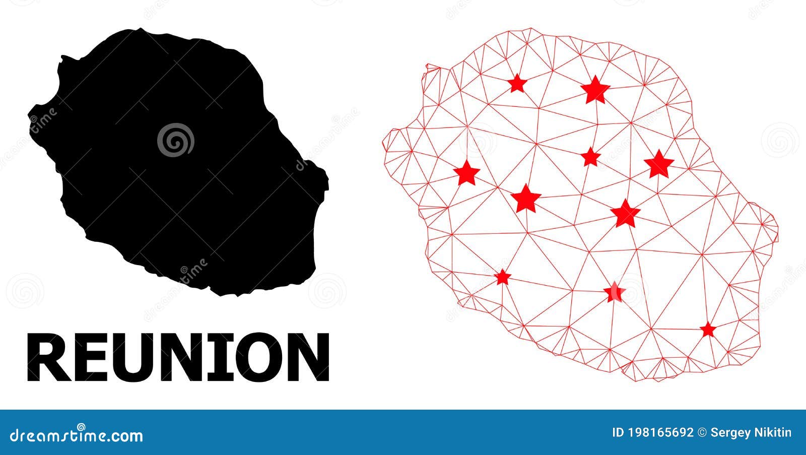 Reunion Island Detailed Editable Map Vector Illustration ...