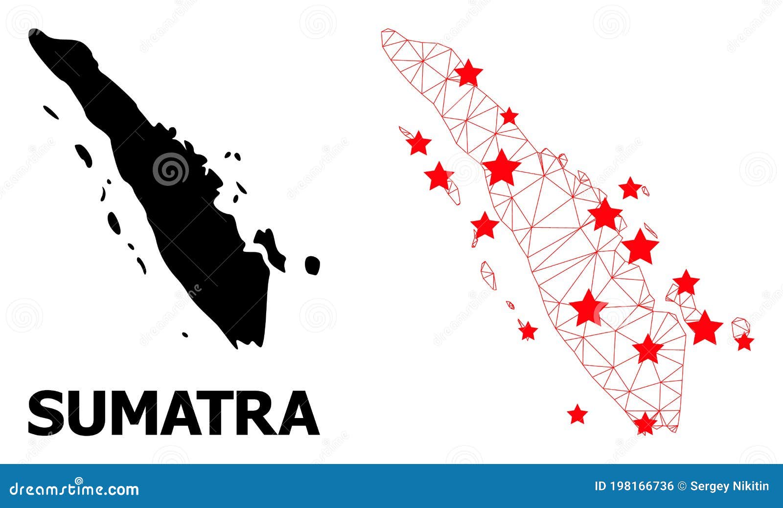 Red Dot Sumatra Island Map Vector Illustration | CartoonDealer.com ...