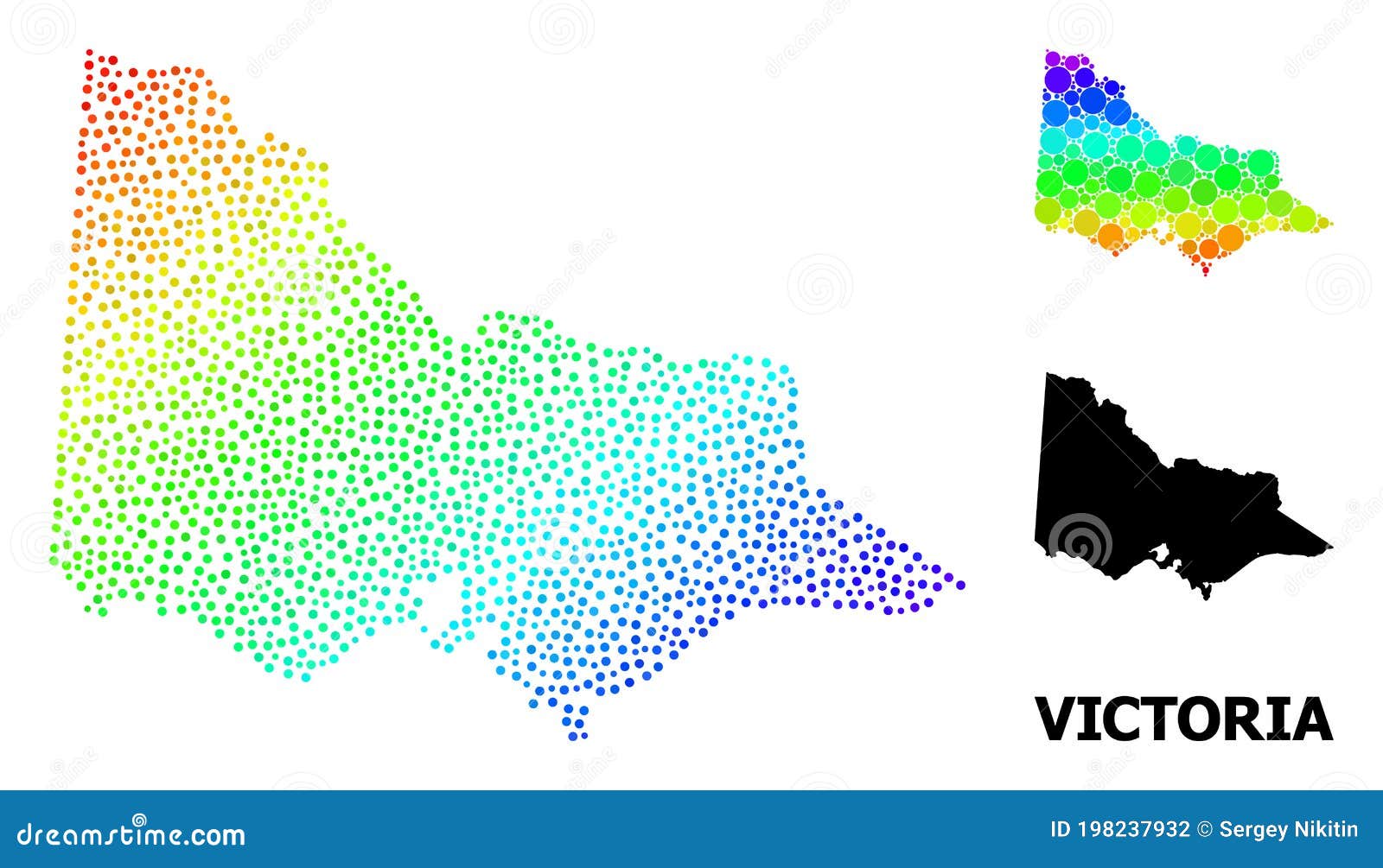 2D Polygonal Map of Australian Victoria with Red Stars Stock Vector ...