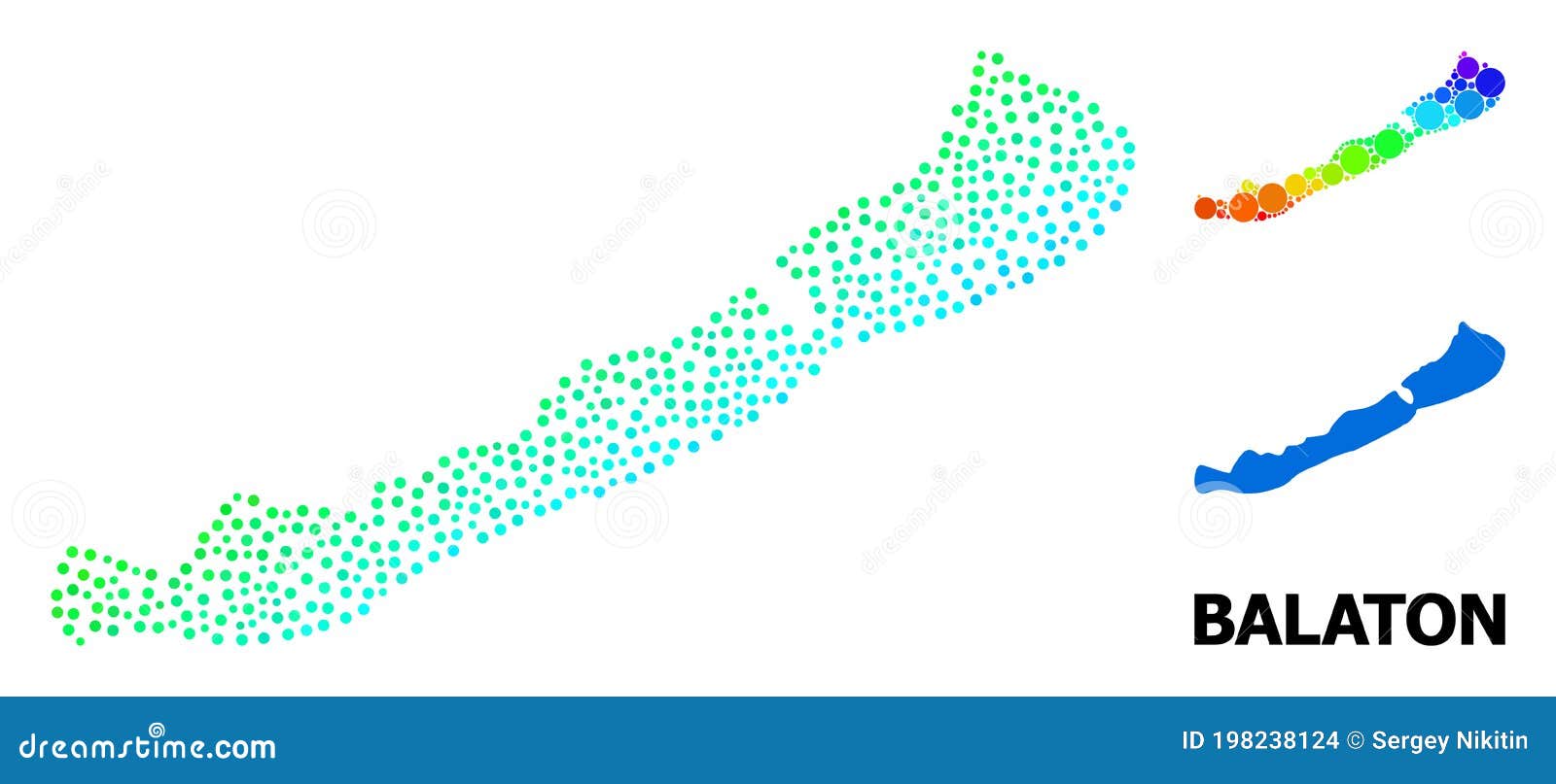 Mesh Polygonal Map of Balaton Lake with Red Stars Stock Vector ...