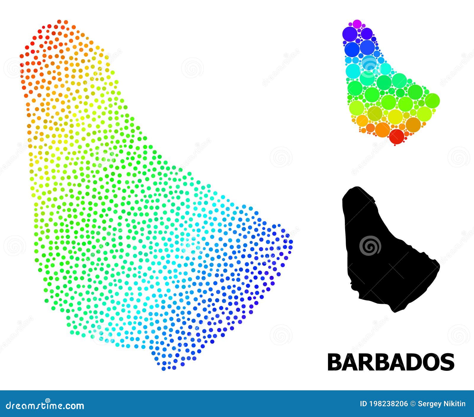 Network Polygonal Map of Barbados with Red Stars Stock Vector ...