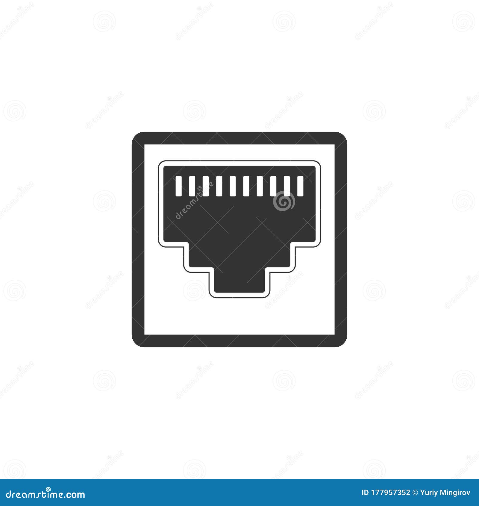 Network Port - Cable Socket Icon Isolated. LAN Port Icon. Ethernet ...