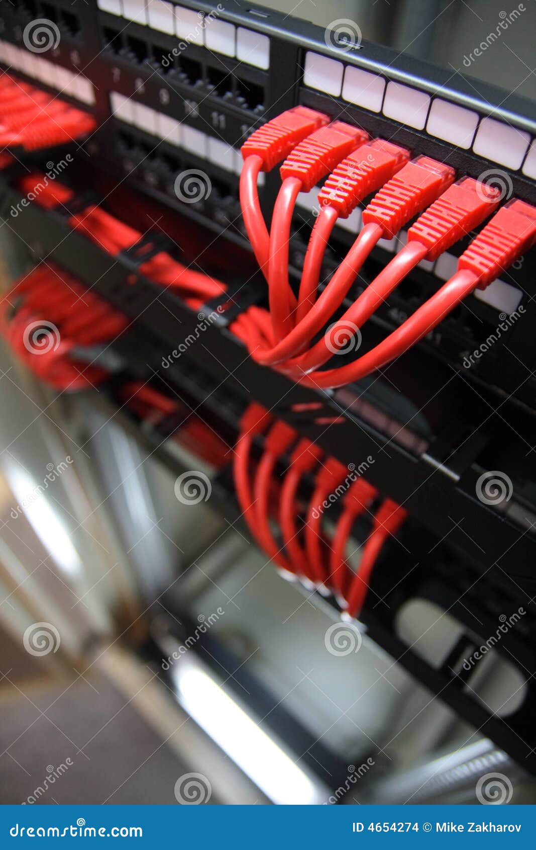 Network Ports Panels and Wires. Stock Photo - Image of connector ...