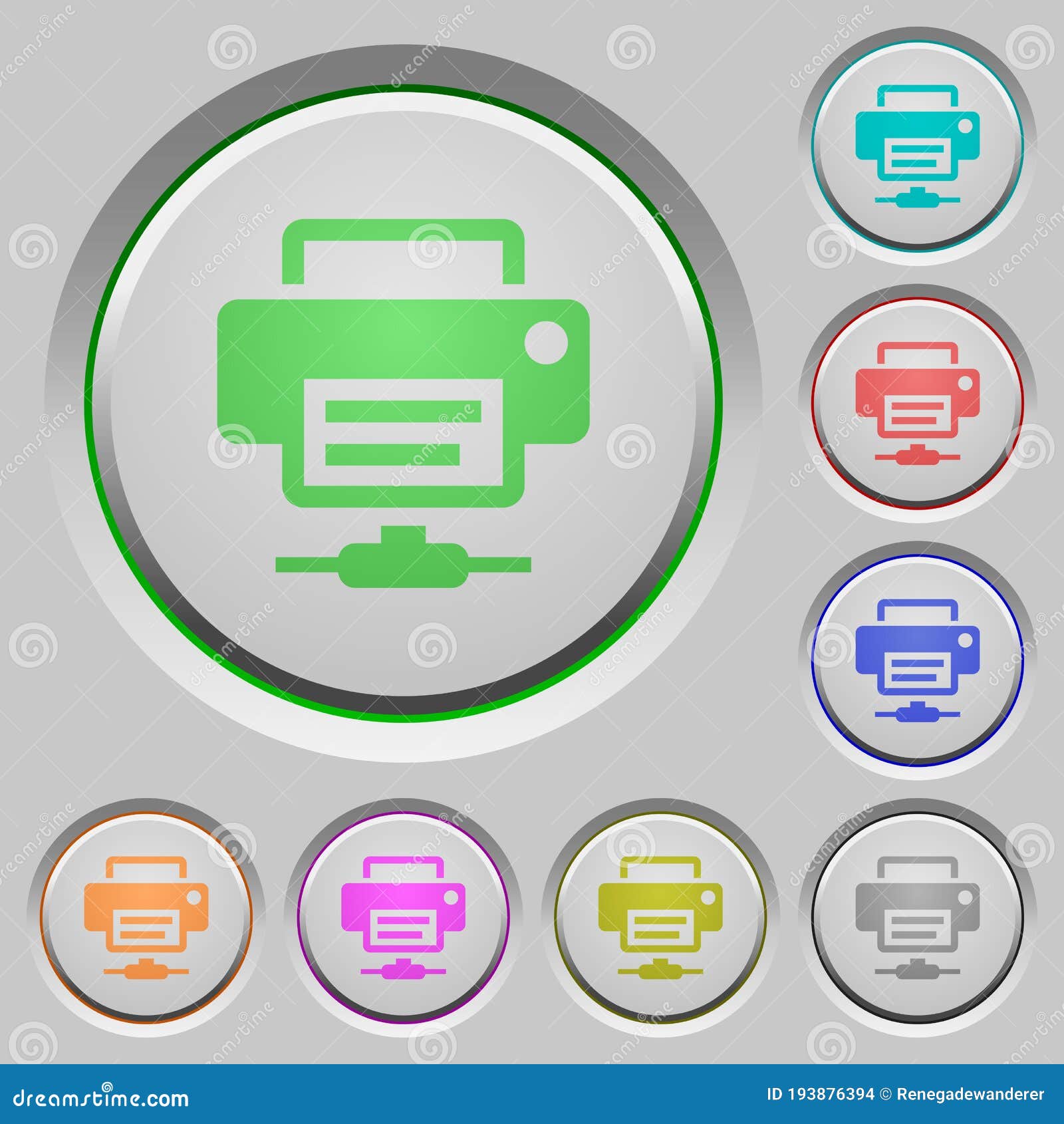 Network Printer Push Buttons Stock Illustration - Illustration of ...