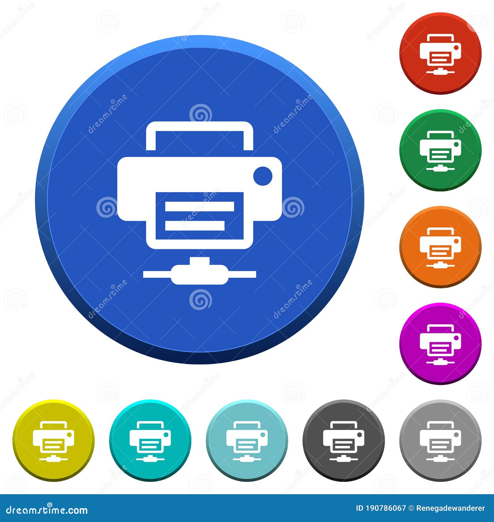 Network Printer Beveled Buttons Stock Vector - Illustration of ...