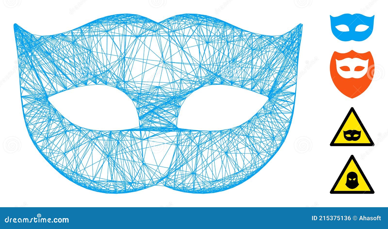 Network Privacy Mask Vector Mesh Stock Vector - Illustration of party ...