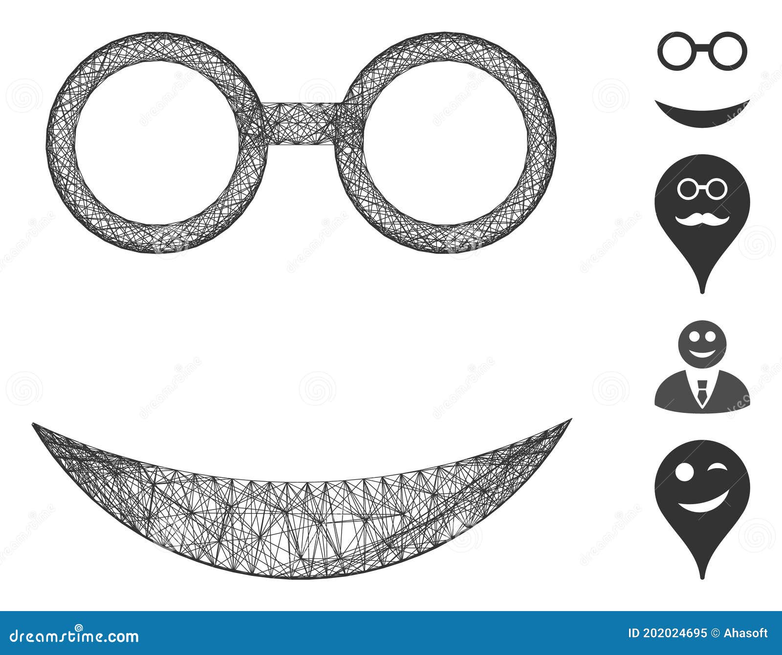 Network Professor Smiley Vector Mesh Stock Vector - Illustration of ...